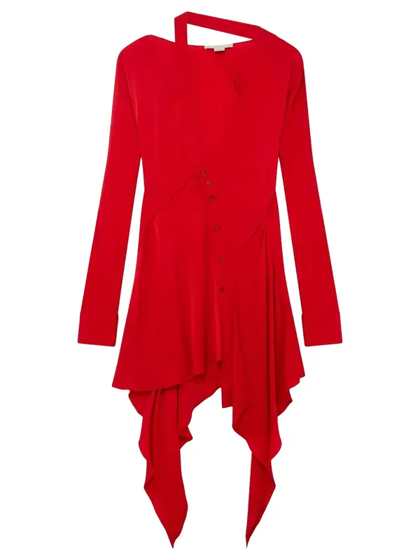 Stella McCartney Asymmetric Cut-out Dress - Red