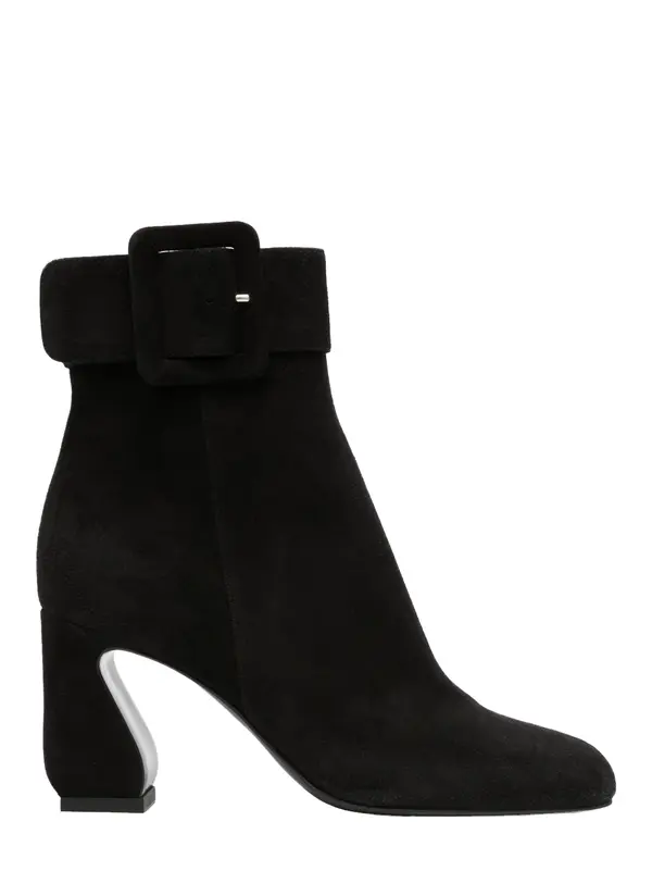SERGIO ROSSI 85mm Square-toe Boots - Black