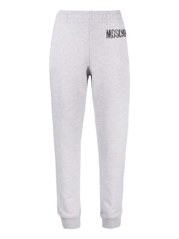 Moschino Print Organic Cotton Track Trousers - Grey