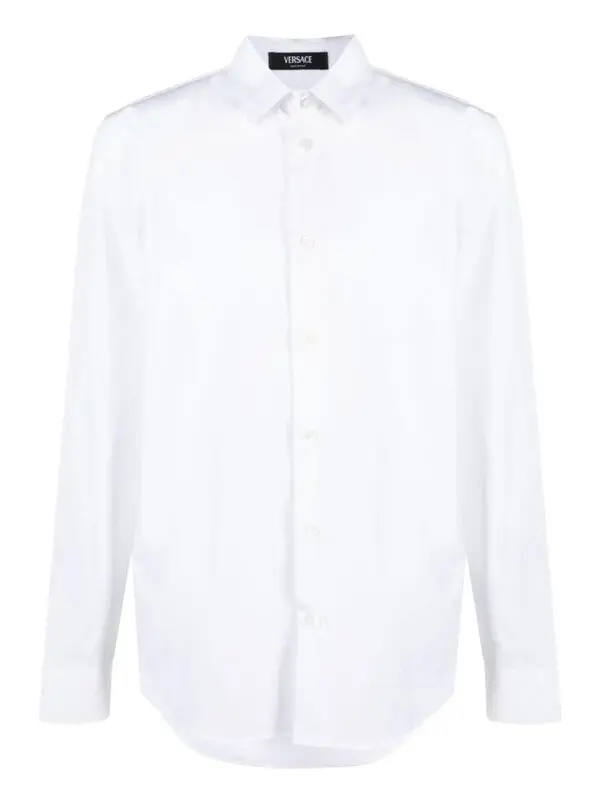 Versace Button Cotton Poplin Shirt - White