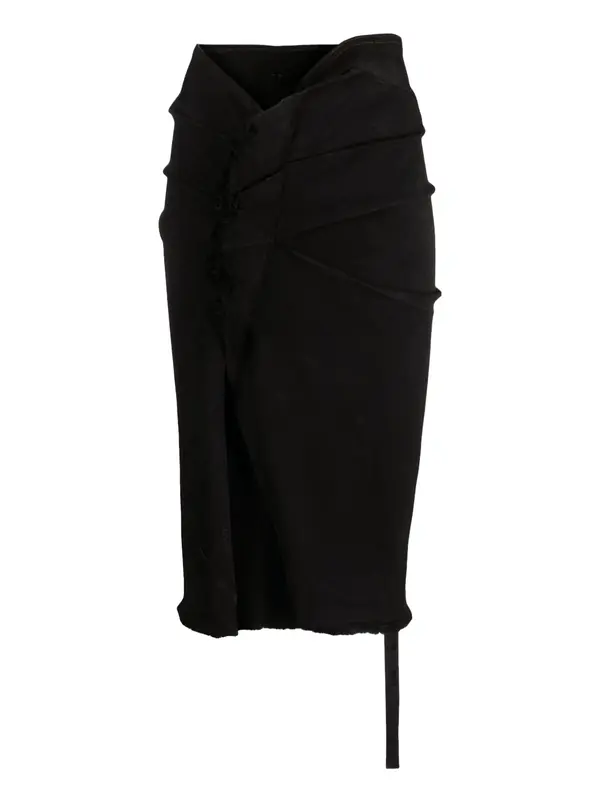 Rick Owens Denim Wrap Skirt - Black