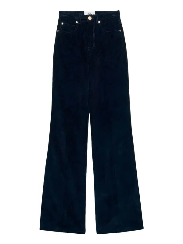 Ami Flared Corduroy Trousers - Blue