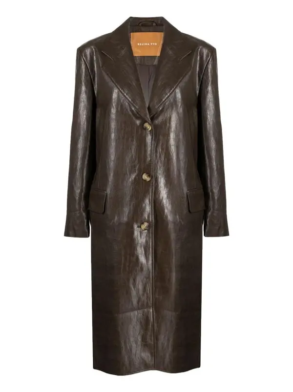 REJINA PYO Kara Faux-leather Coat - Brown
