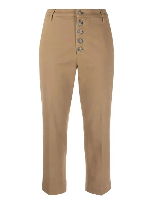 DONDUP Straight-leg Cropped Trousers - Brown