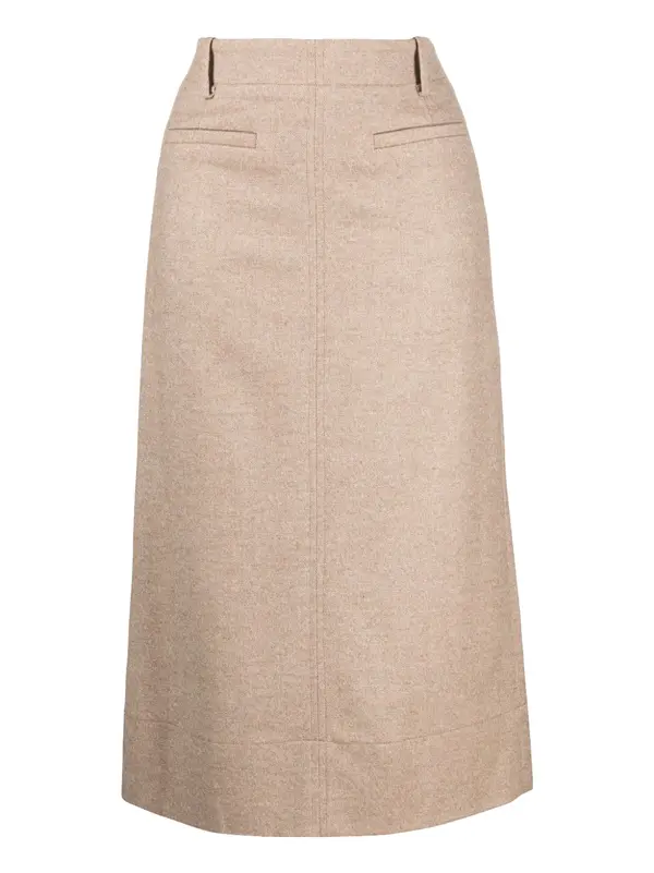 REJINA PYO Ines Wool-blend Midi Skirt - Brown