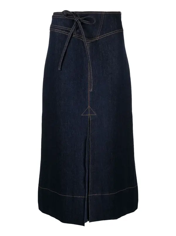 REJINA PYO Boon Organic-cotton Denim Skirt - Blue