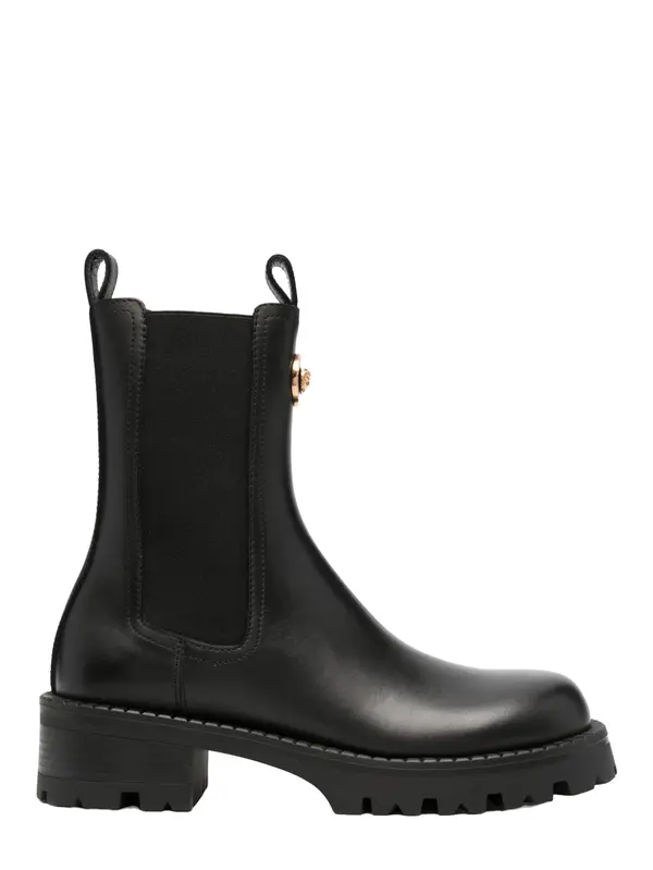 Versace Alia Leather Chelsea Boots - Black
