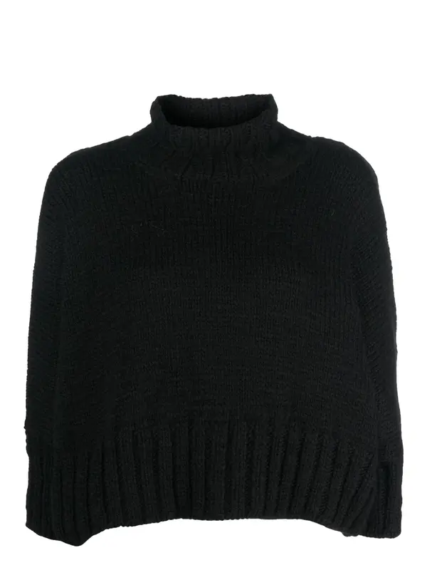 Yohji Yamamoto Roll-neck Wool Jumper - Black