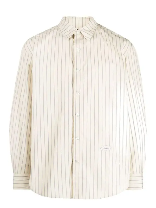 ADER ERROR Striped Cotton Shirt - Neutrals