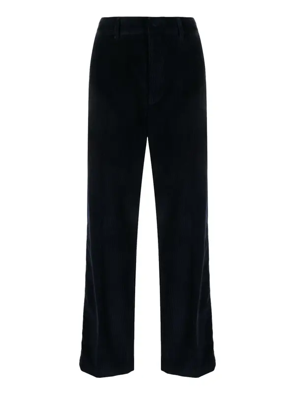 Palm Angels Corduroy Trousers With Crochet Stripes - Blue