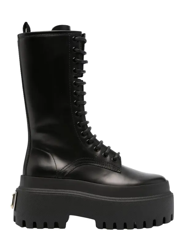 Dolce & Gabbana Platform Combat Boots - Black