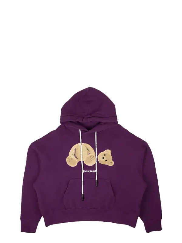 Palm Angels Bear Motif Hoodie - Purple