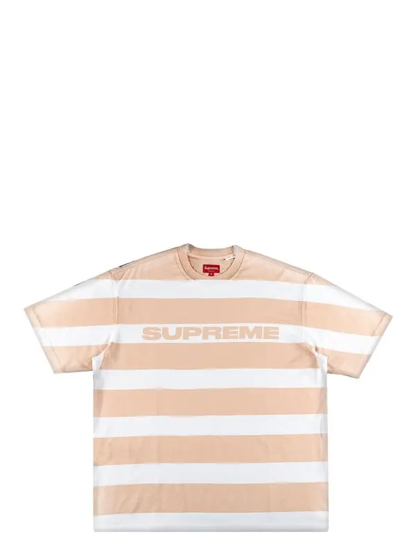 Supreme Printed Stripe Short-sleeve Top 'peach - Orange