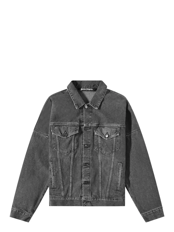Palm Angels Logo Denim Jacket - Black