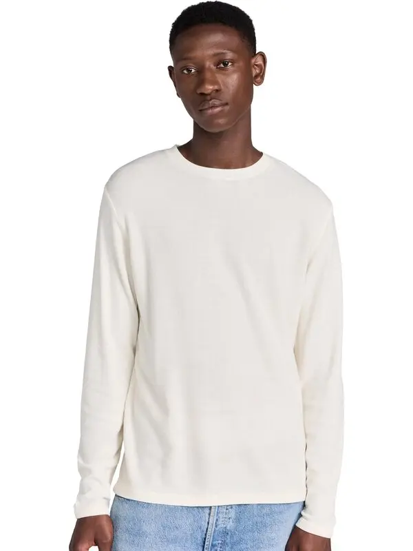 Nn07 Clive Waffle Knit Tee - Egg White
