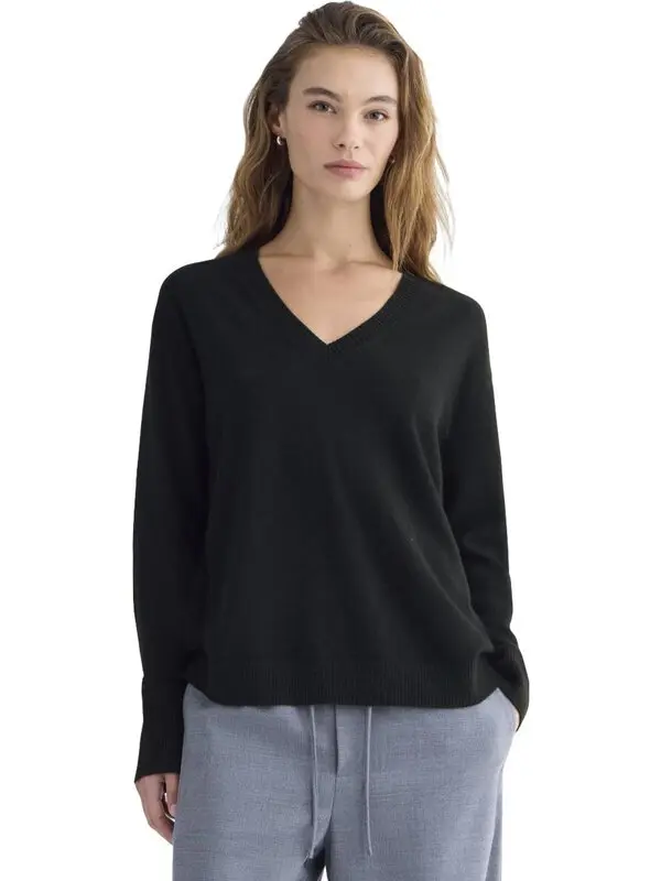 Everlane Classic V Sweater - Black