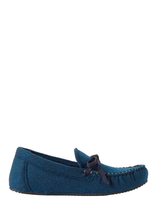 Mr P. Recycled-felt Slippers - Blue