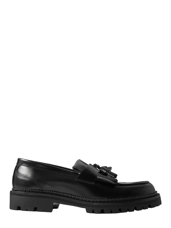 Mr P. Jacques Fringed Tasselled Leather Loafers - Black