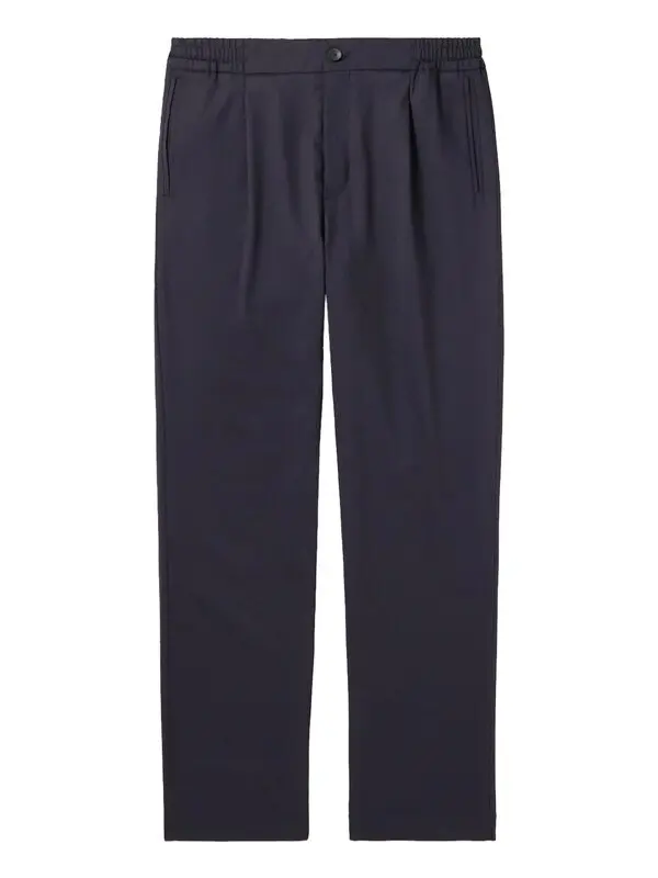 Mr P. Tapered Twill Trousers - Blue