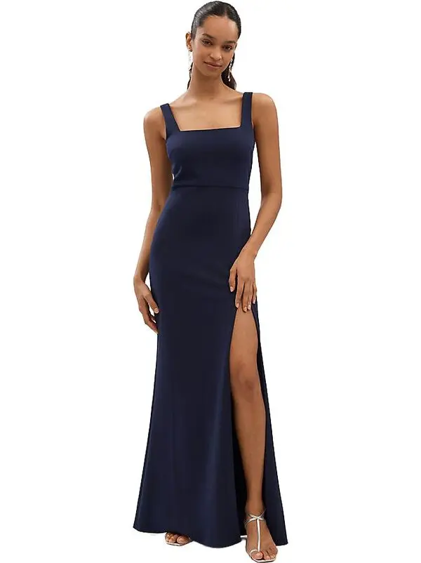 Bhldn Blake Square-neck Maxi Dress - Indigo Blue