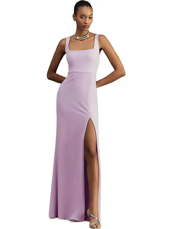 Bhldn Blake Square-neck Crepe Maxi Dress - Lilac
