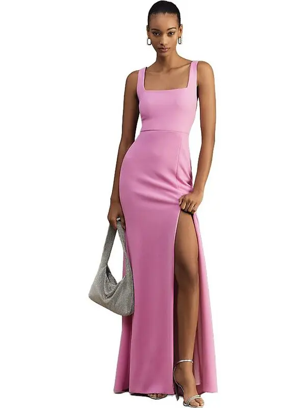 Bhldn Blake Square-neck Crepe Maxi Dress - Orchid