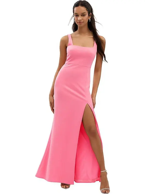 Bhldn Blake Square-neck Crepe Maxi Dress - Peony Pink
