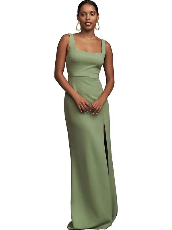 Bhldn Blake Square-neck Maxi Dress - Pistachio Green