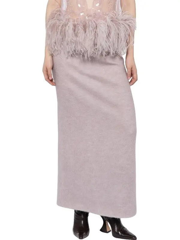 16Arlington Wake Petya Wool-blend Maxi Skirt - Mauve