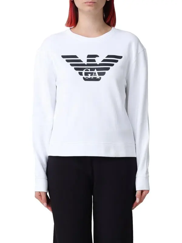 Emporio Armani Cotton Sweatshirt With Logo - White