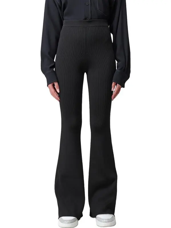 Stella McCartney Ribbed Flare Trousers - Black