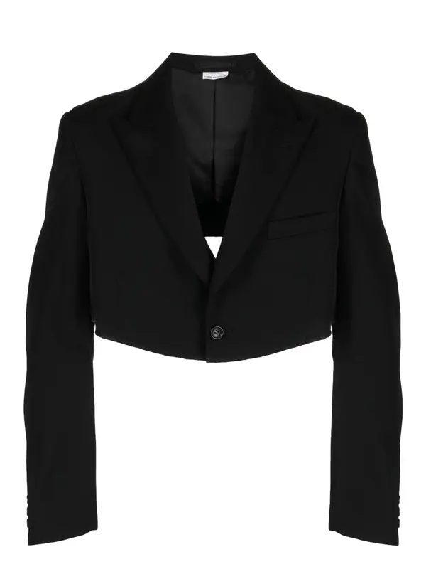 Comme Des Garçons 3d-padded Cropped Blazer - Black