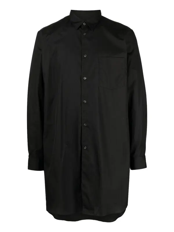 Comme Des Garçons Long-line Cotton Shirt - Black