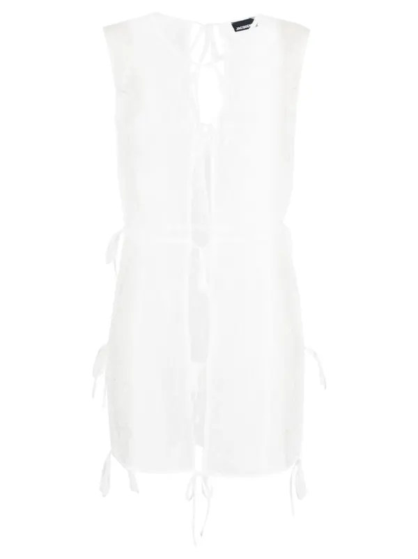 Jacquemus La Robe Sleeveless Mini Dress - White