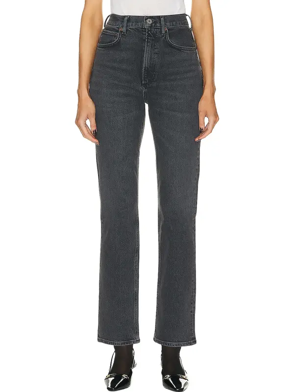 AGOLDE High-rise Stovepipe Jeans - Metal