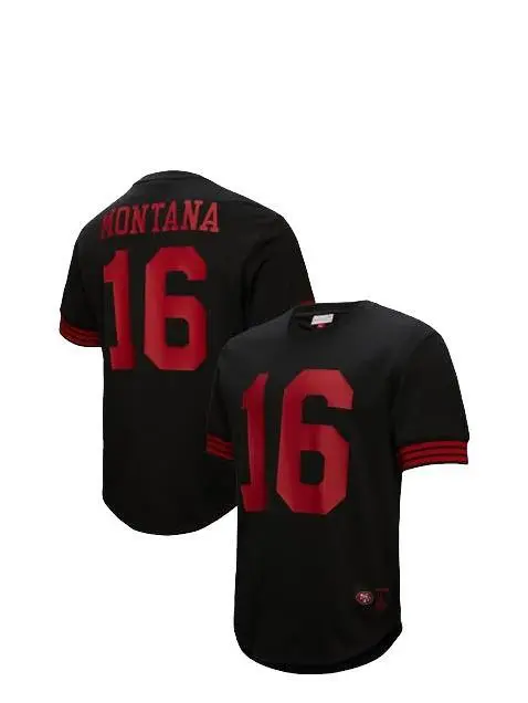 Mitchell & Ness Joe Montana San Francisco 49ers Retired Player Mesh Top - Black