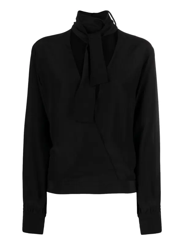 Elie Saab Silk Blouse With Cut-out Detail - Black