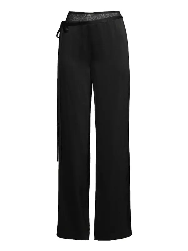 JASON WU Lace & Crepe-back Satin Wide-leg Pants - Black