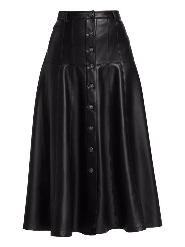 Cinq À Sept Veena Faux Leather Midi-skirt - Black