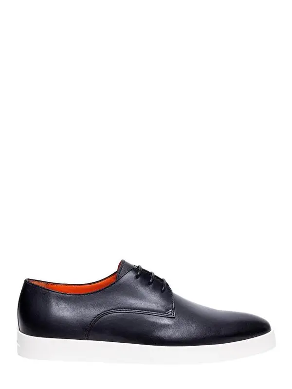 Santoni Leather Lace-up Oxfords - Grey