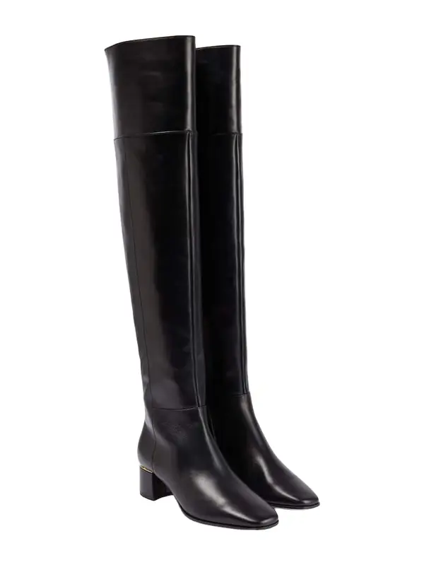 JIMMY CHOO Loren 45 Over-the-knee Leather Boots - Black