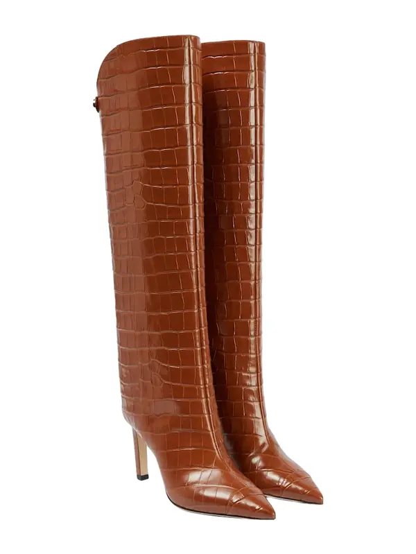 JIMMY CHOO Alizze 85 Leather Knee-high Boots - Brown