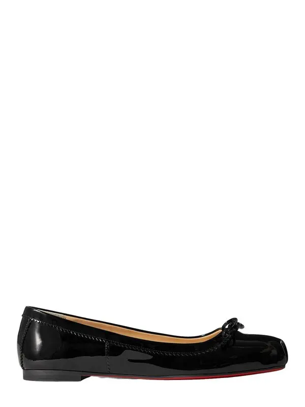 CHRISTIAN LOUBOUTIN Mamadrague Patent-leather Ballet Flats - Black