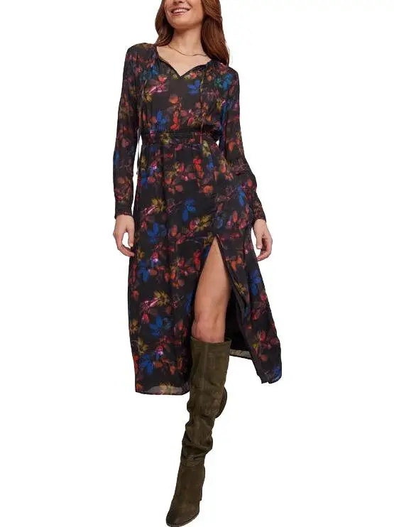 Bella Dahl Floral Long Sleeve Midi Dress - Evening Garden Print
