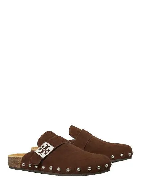 Tory Burch Mellow Studded Mule - Dark Cocoa/silver