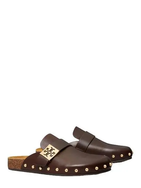 Tory Burch Mellow Studded Mule - Deep Mocha/gold