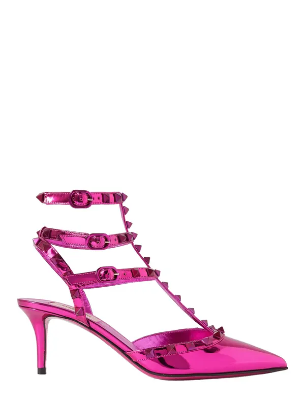 Valentino Garavani Rockstud 65 Mirrored-leather Pumps - Pink