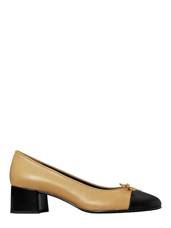 Tory Burch Leather Ballerina Pumps - Ginger Shortbread  Perfect Black
