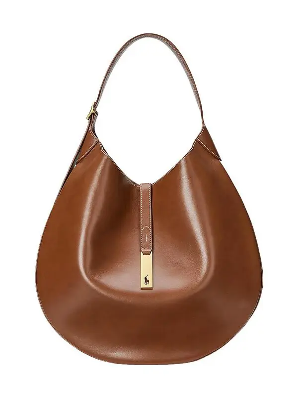 Polo Ralph Lauren Polo Id Large Hobo Shoulder Bag - Cuoio