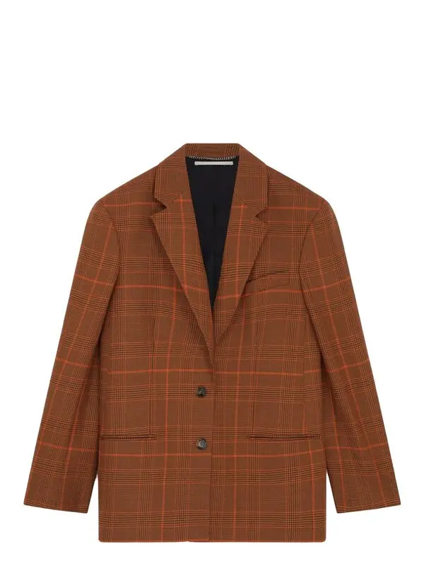Stella McCartney Prince Of Wales Check Wool Blazer - Brown